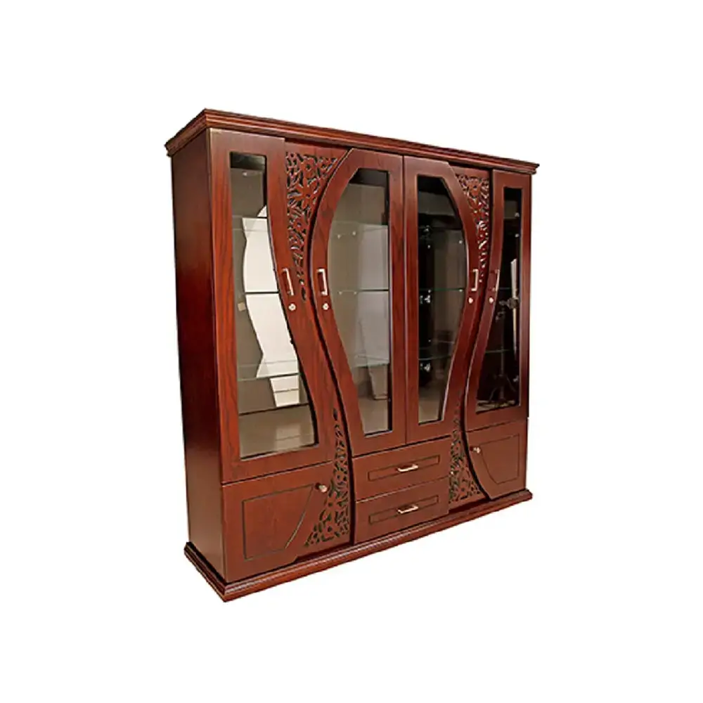 Buy 4 Palla Vanilla Showcase for Living Room-Beech Wood and Glass | BFL