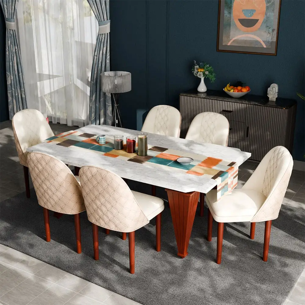 Cairo 6-Seater Dining Table-Premium Beech Wood Brothers Furniture | BFL